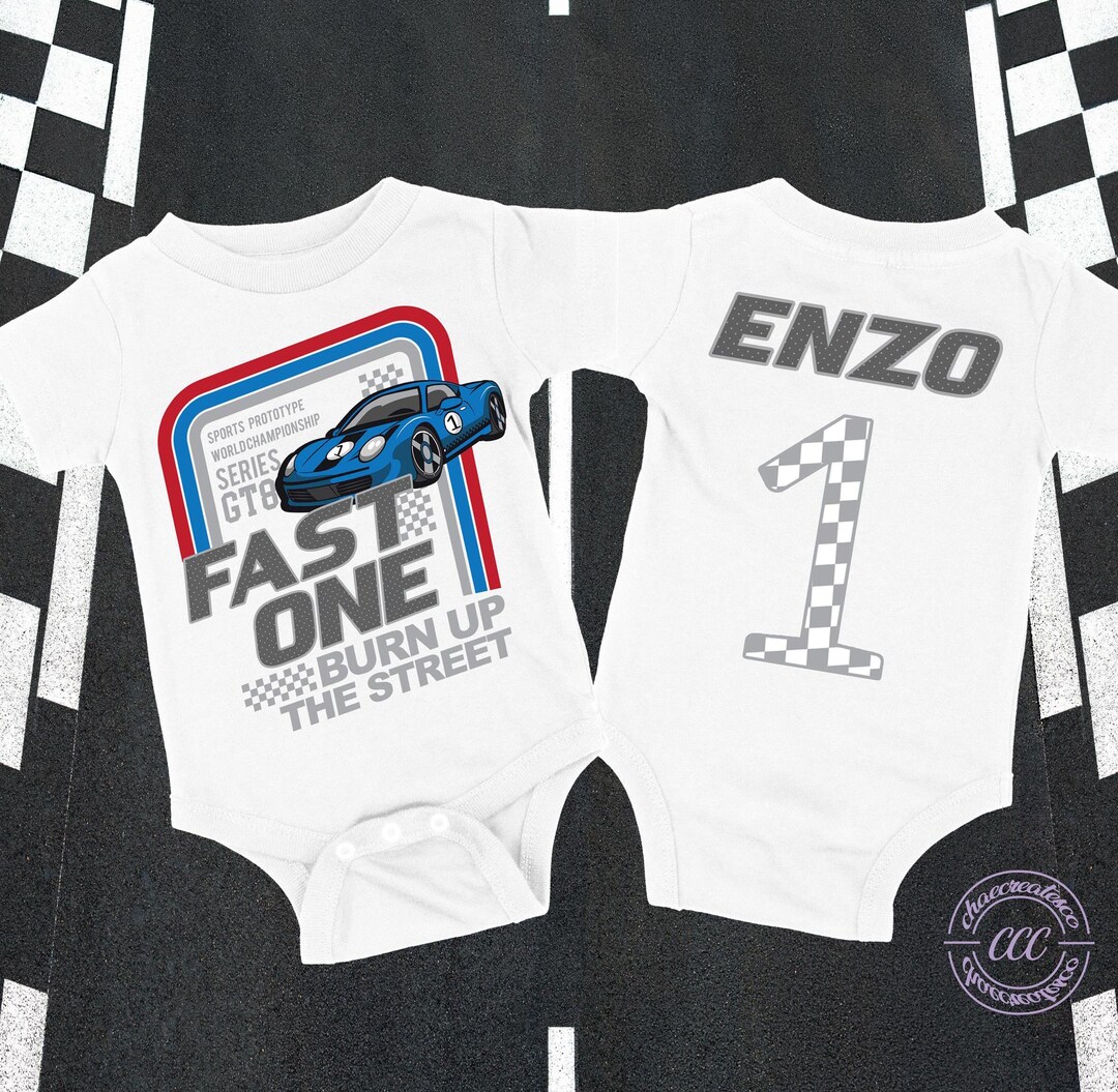 Personalized Fast One Birthday Shirt, First Birthday Race Car Shirt ...