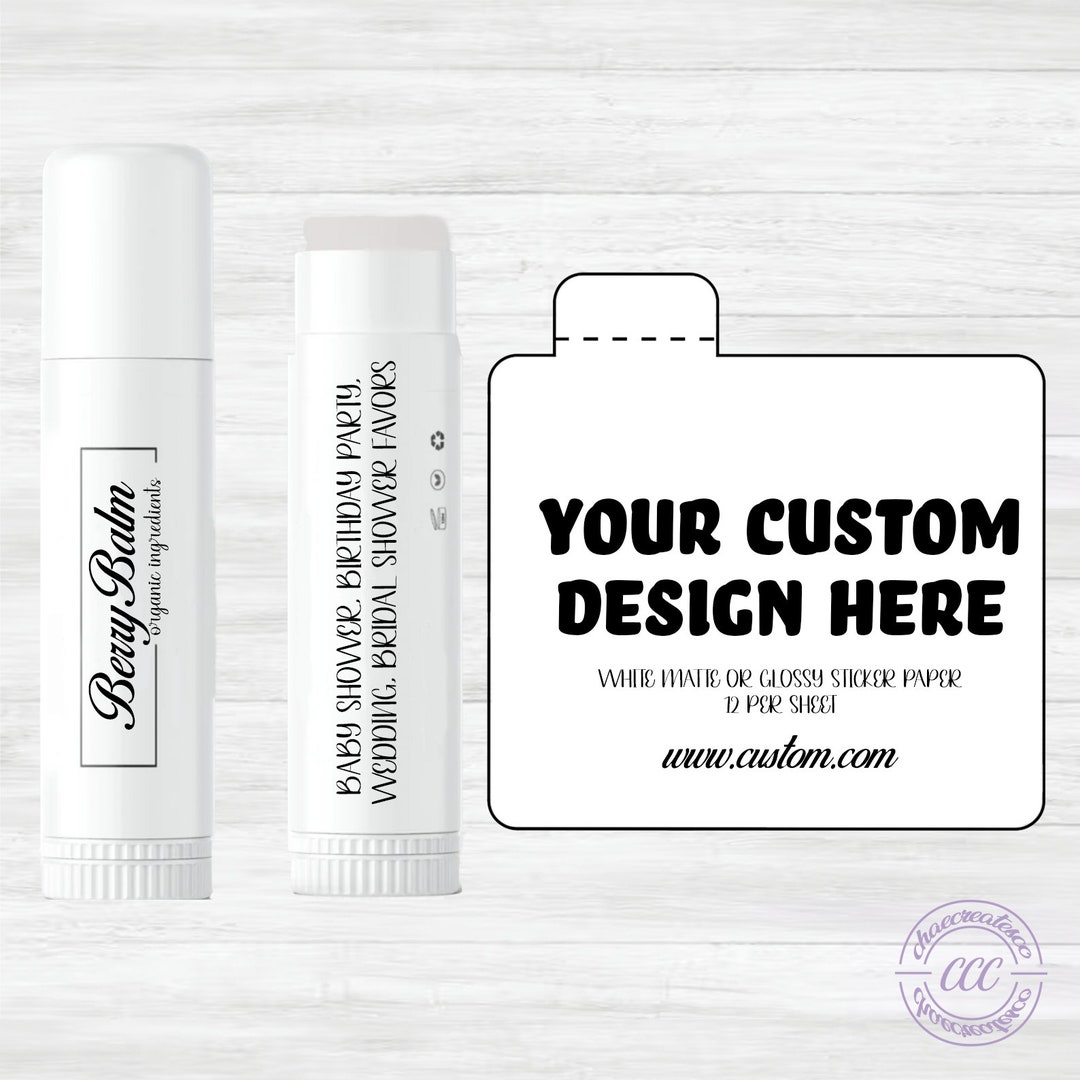 CUSTOM Lip Balm Sticker Labels, Party Favor Lip Balm Labels, Chapstick ...