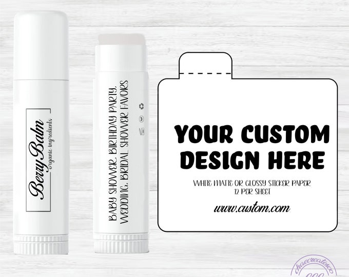 CUSTOM Lip Balm Sticker Labels, Party Favor Lip Balm Labels, Chapstick ...