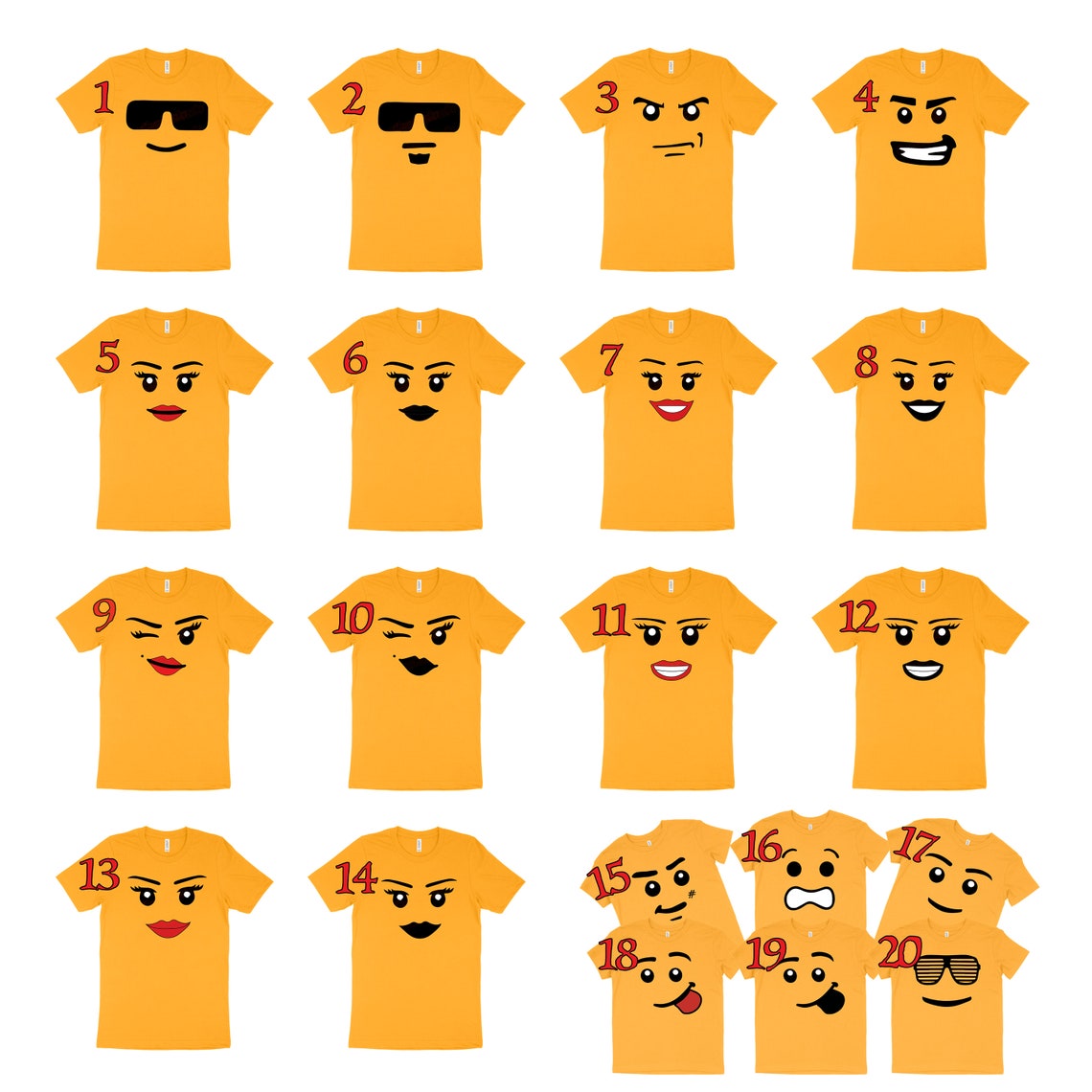 Face Expression Shirt Matching Family Shirt Group Shirt - Etsy
