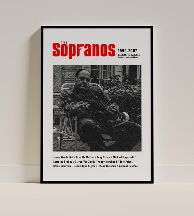 The Sopranos Poster Retro Mafia TV Show Wall Art, Tony Soprano Print ...