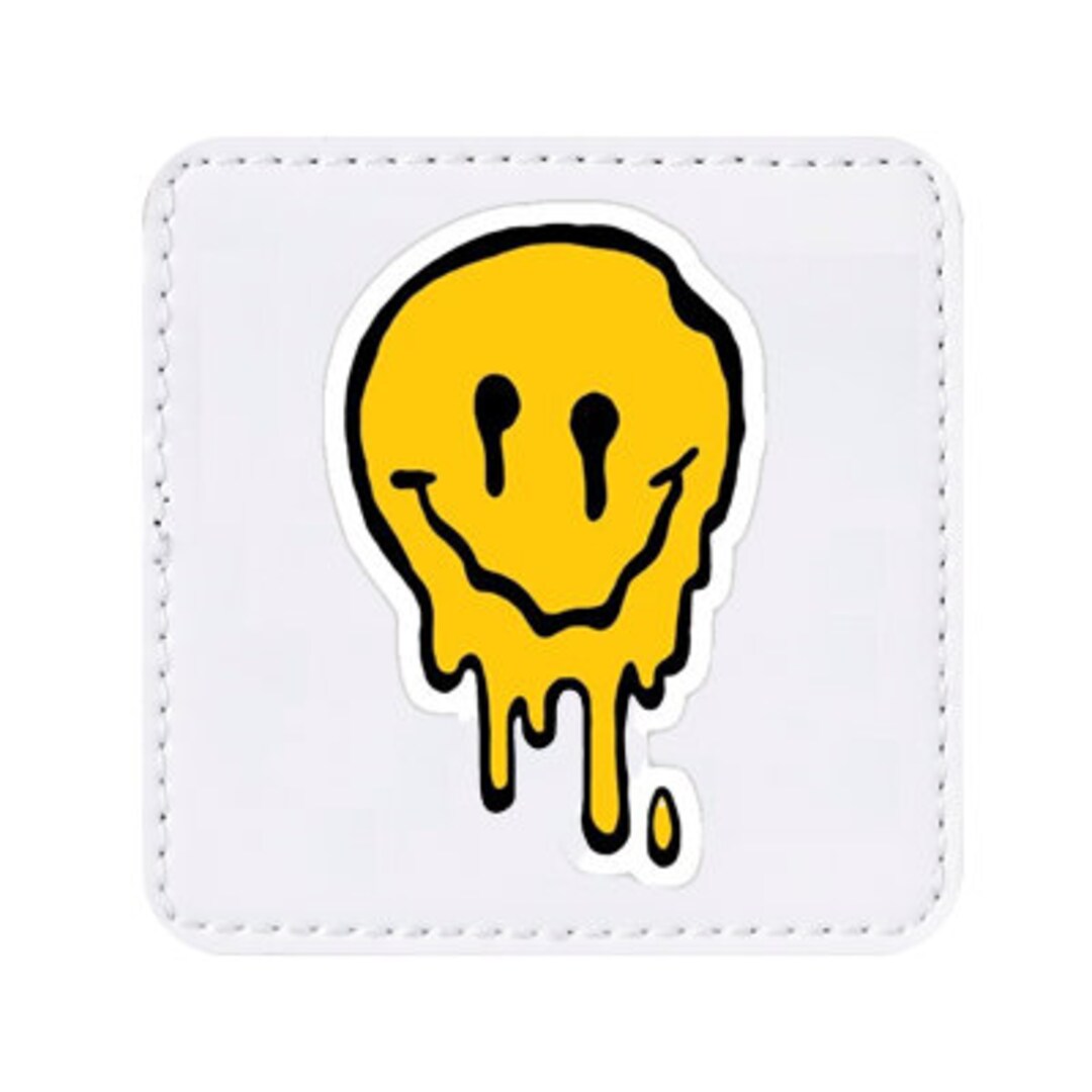 Dripping Smiley Face Velcro Style Patch for Removable Patch Hats Men or ...