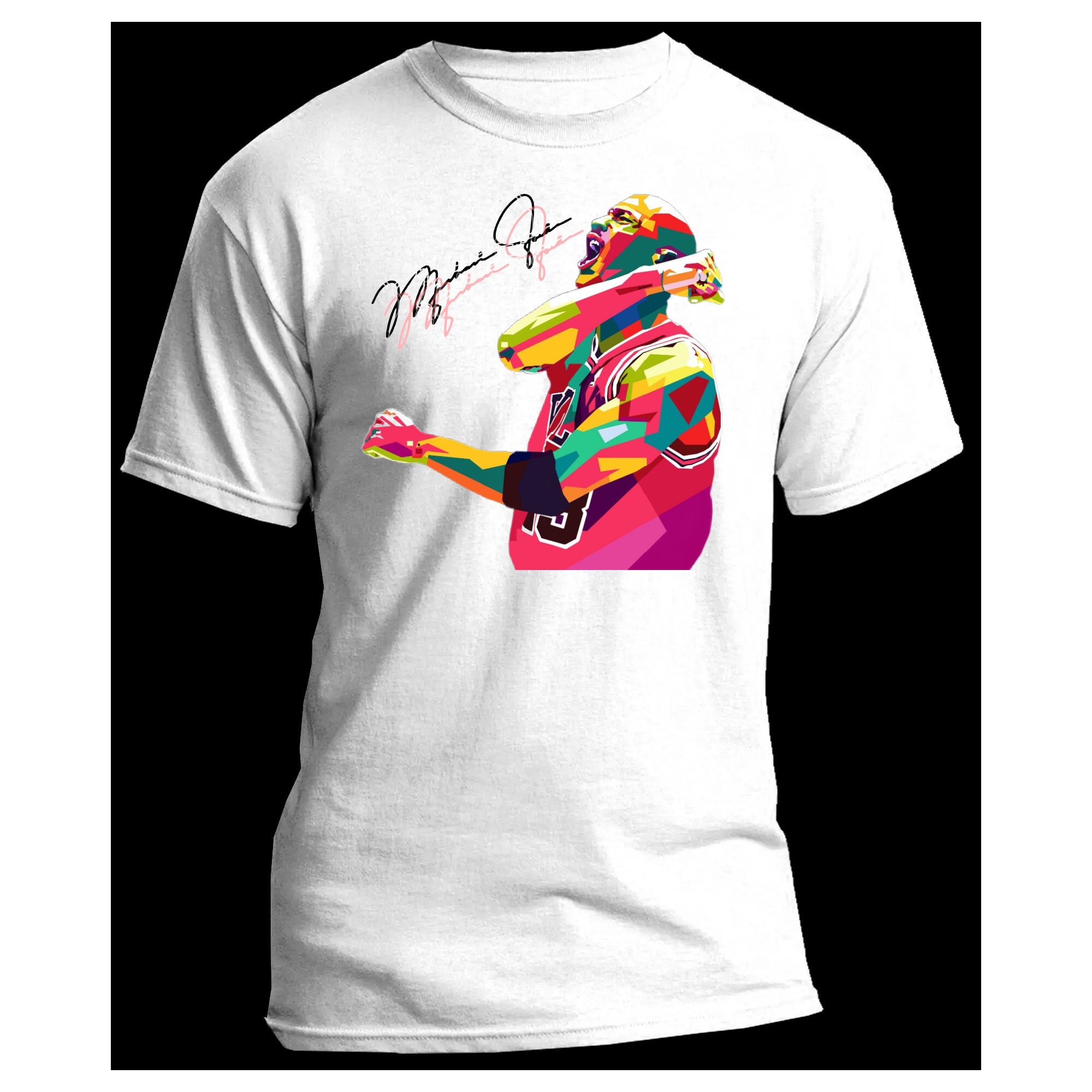Vintage Michael Jordan Pose & Signature Multicolored Graphic Tee - Etsy