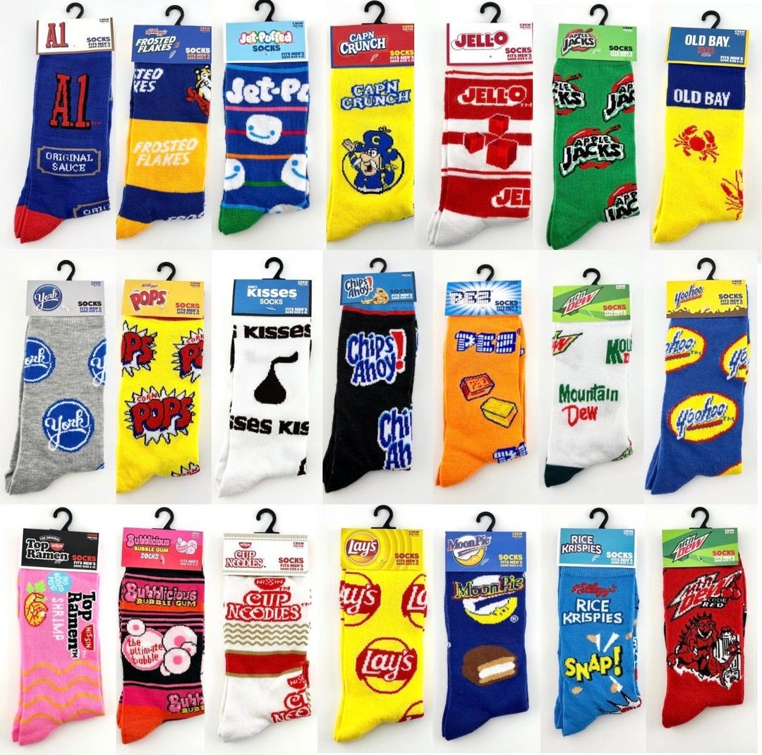 NEW Odd Sox Candy Themed Crew Socks Fun Crazy Colorful Novelty Socks ...