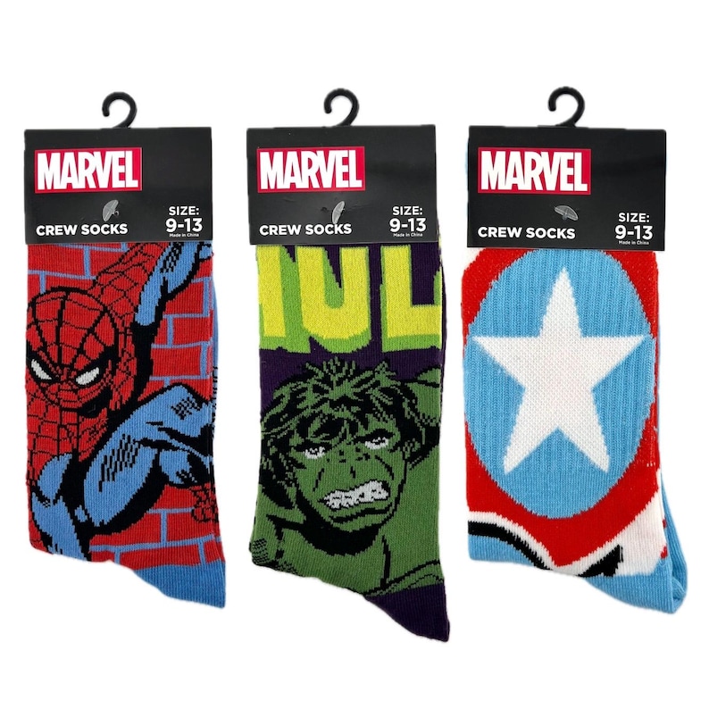 Novelty Superhero & Cartoon Crew Socks Fun Movie Inspired Socks for Men ...