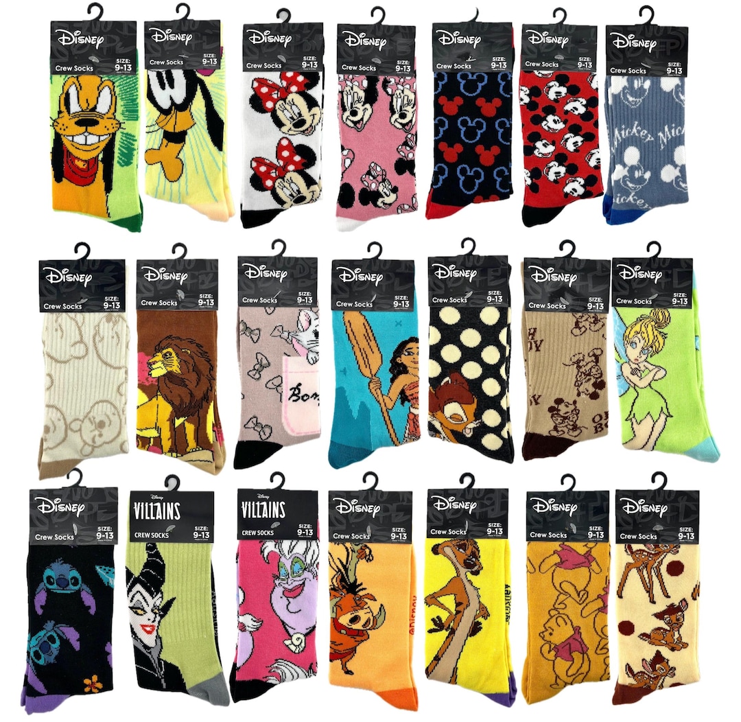 Disney-inspired Cute Crew Socks for Men Women Teens Fun Cartoon ...