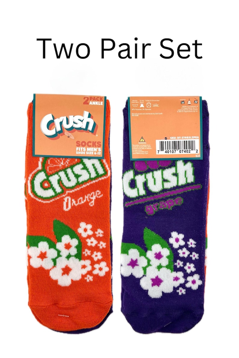 TWO PAIR Candy & Snack Inspired Ankle Socks for Adults Fun Sweet Treat ...