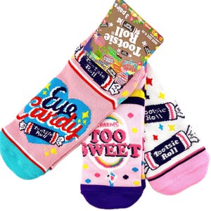 Candy-inspired Crew Novelty Socks for Adults Fun Sweet Treat Dots Mint ...