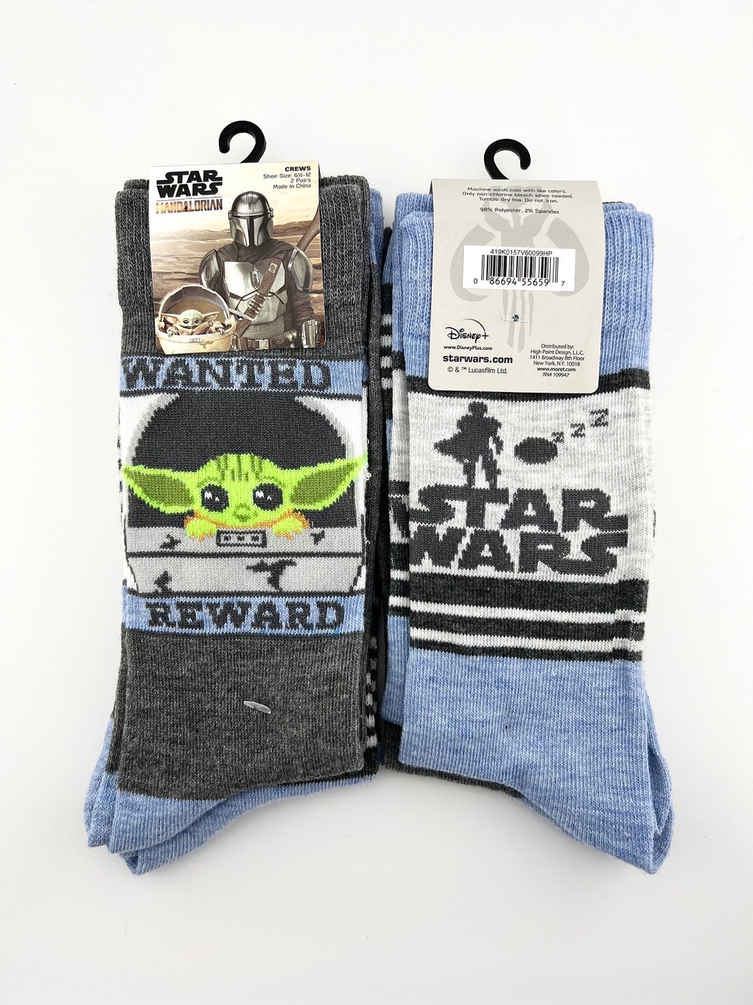 Set of 2 Pairs of Starwars, Star Wars, Adult Size, Unisex, Crew Socks ...