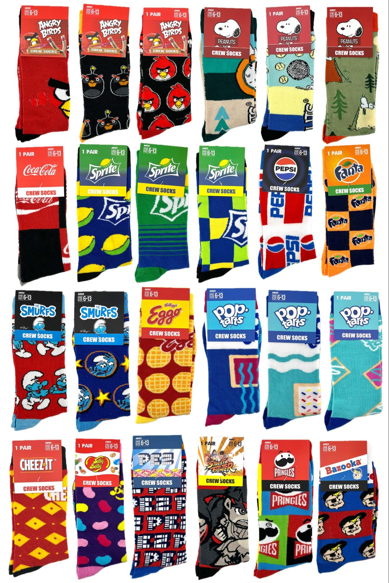 NEW Novelty Crew Socks for Adults Funny Food & Cartoon Inspired Socks ...