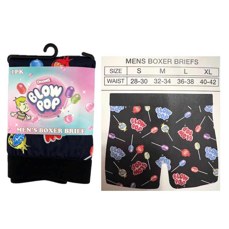 NEW! Men’s Novelty Boxer Briefs Fun Candy & Cartoon Print Underwear ...