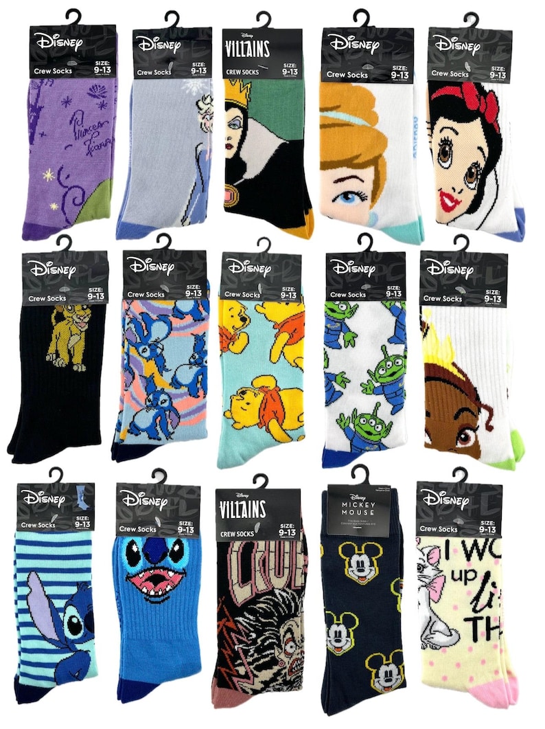 Disney-inspired Cute Crew Socks for Men Women Teens Fun Cartoon ...