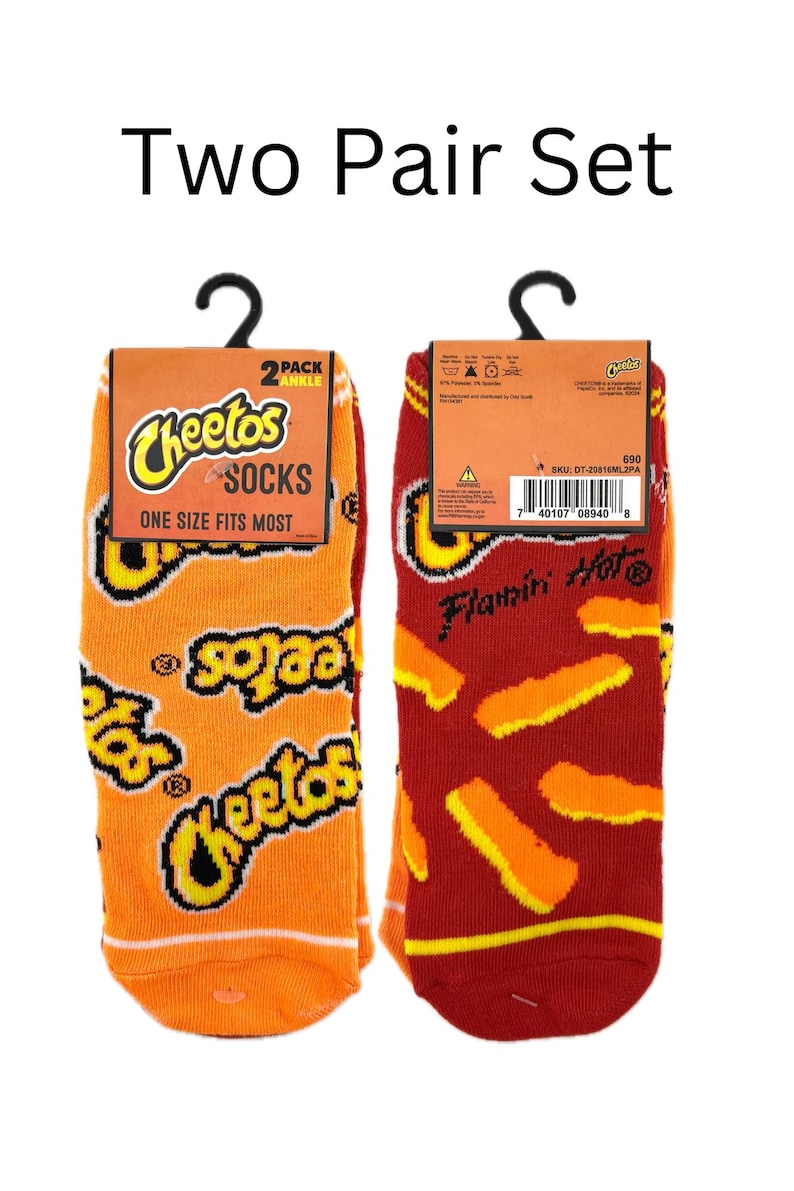 TWO PAIR Candy & Snack Inspired Ankle Socks for Adults Fun Sweet Treat ...
