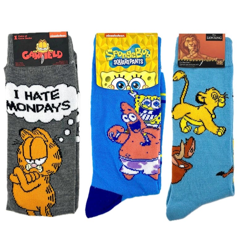 Cartoon & Game-inspired Crew Novelty Socks for Adults Fun Character ...