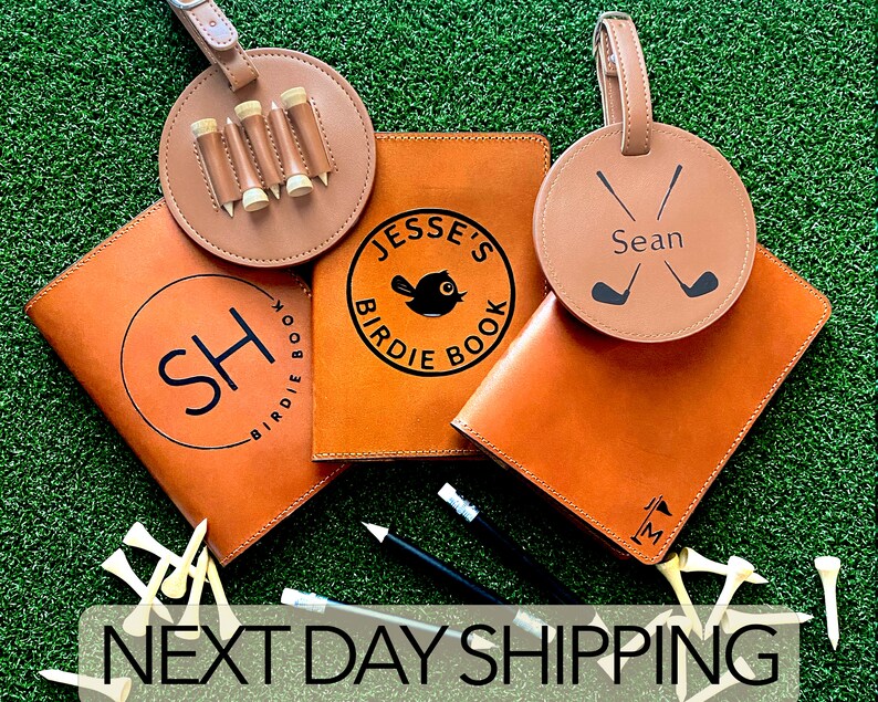 Golf Scorecard Holder, Hand Stitched, Leather, Golf Gifts, Yardage Book ...