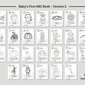 Baby Shower Coloring Book 52 Pages, Baby's First ABC Alphabet Book ...