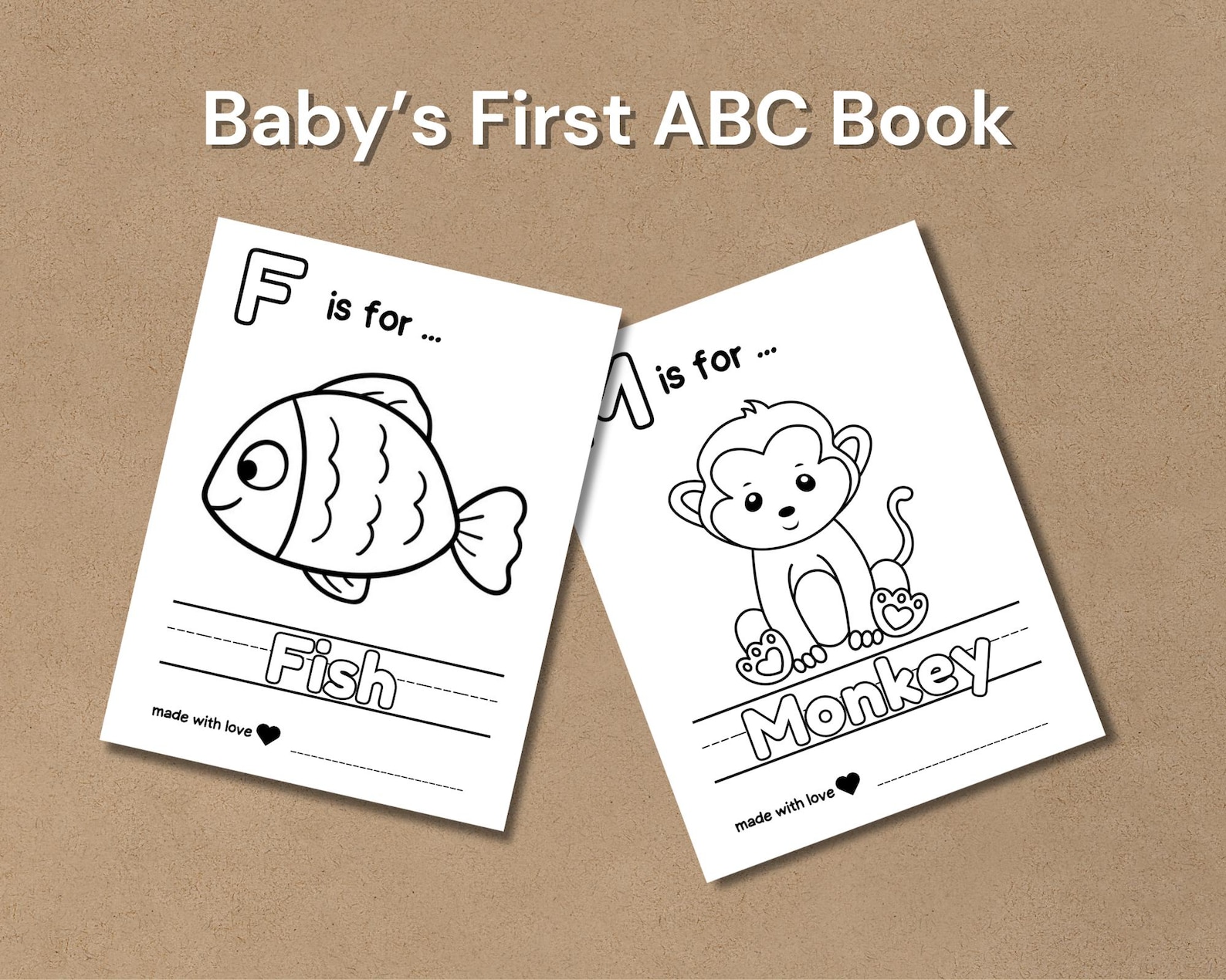 Baby Shower Coloring Book 52 Pages, Baby's First ABC Alphabet Book ...