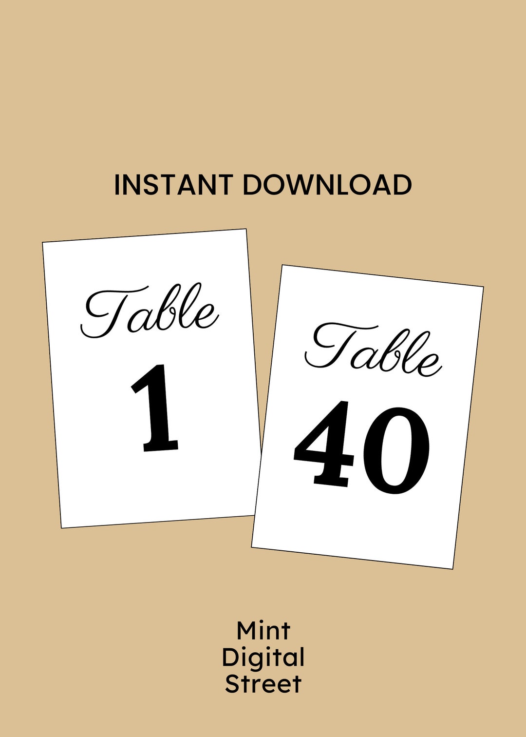 Conjunto de números de mesa imprimibles Números del 1 al 40 - Etsy España