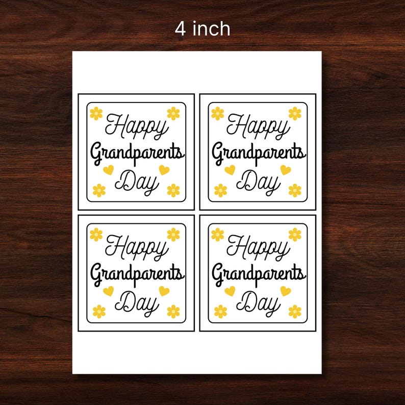 Grandparents Day Printable Gift Tags, Appreciation Card Gifts From ...