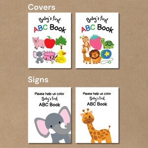 Baby Shower Coloring Book 52 Pages, Baby's First ABC Alphabet Book ...