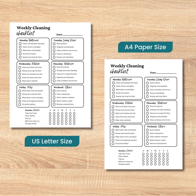 Printable Cleaning Schedule, Instant Download, Organizational Cleaning ...