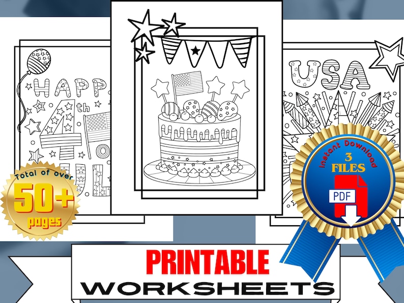 USA Patriotic Printable Activity Kids Worksheets | July 4th ...