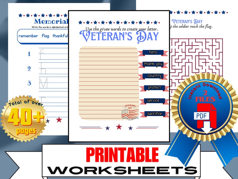 USA Patriotic Printable Activity Kids Worksheets July 4th Independence ...