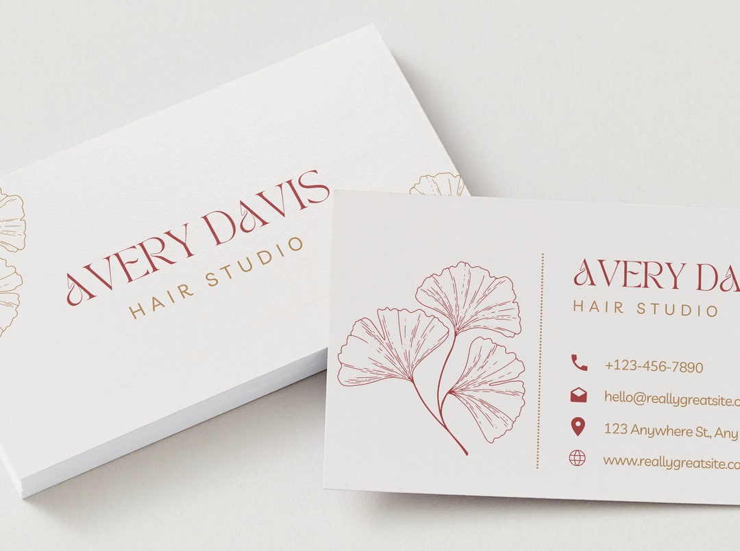 Botanical Business Cards, Business Card Template, Printable Business ...