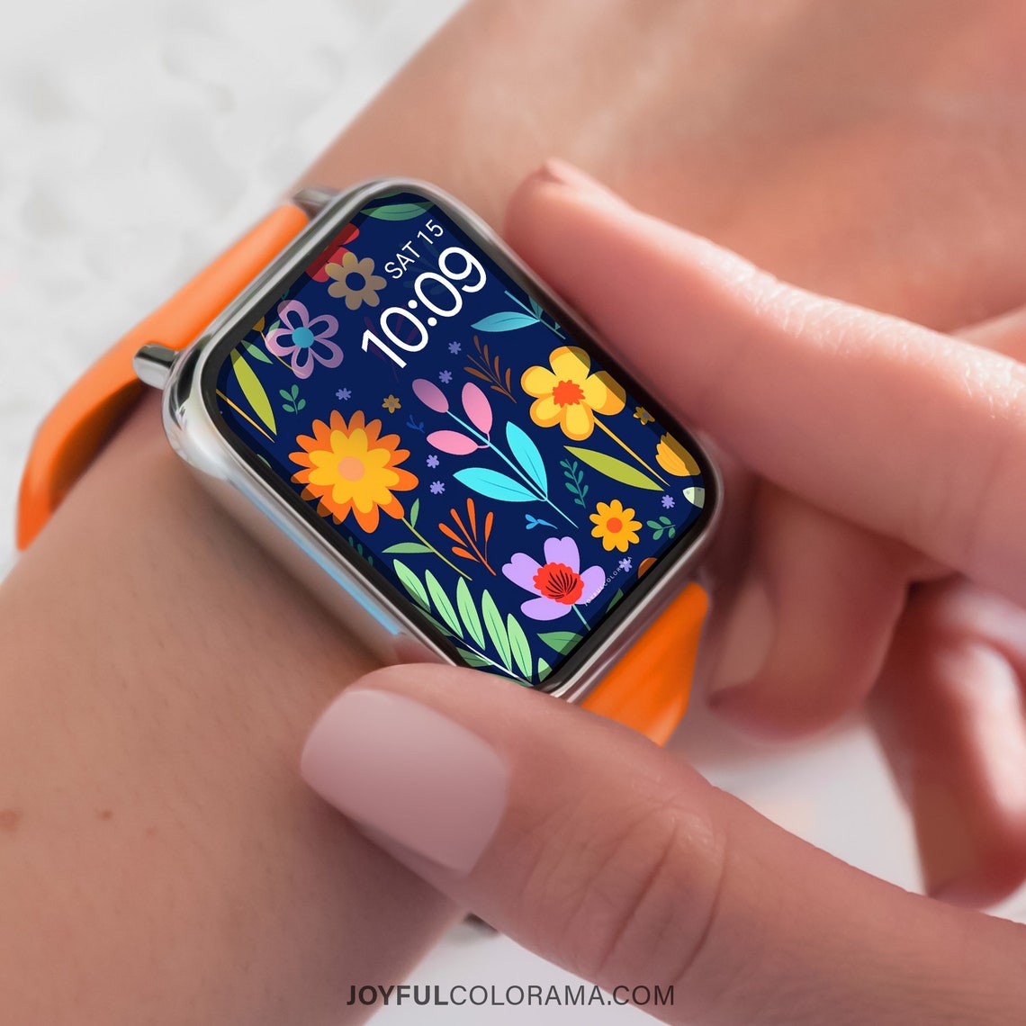 Apple Watch Wallpaper With Colorful Flowers, an Instant Digital ...