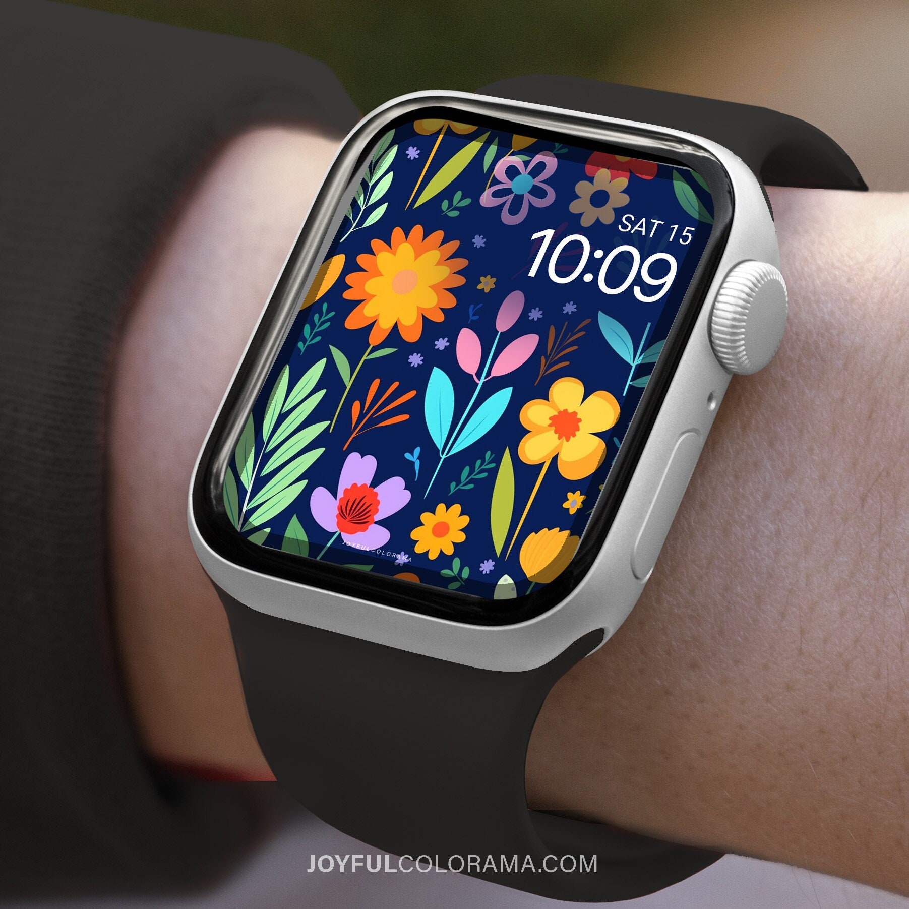Apple Watch Wallpaper With Colorful Flowers, an Instant Digital ...