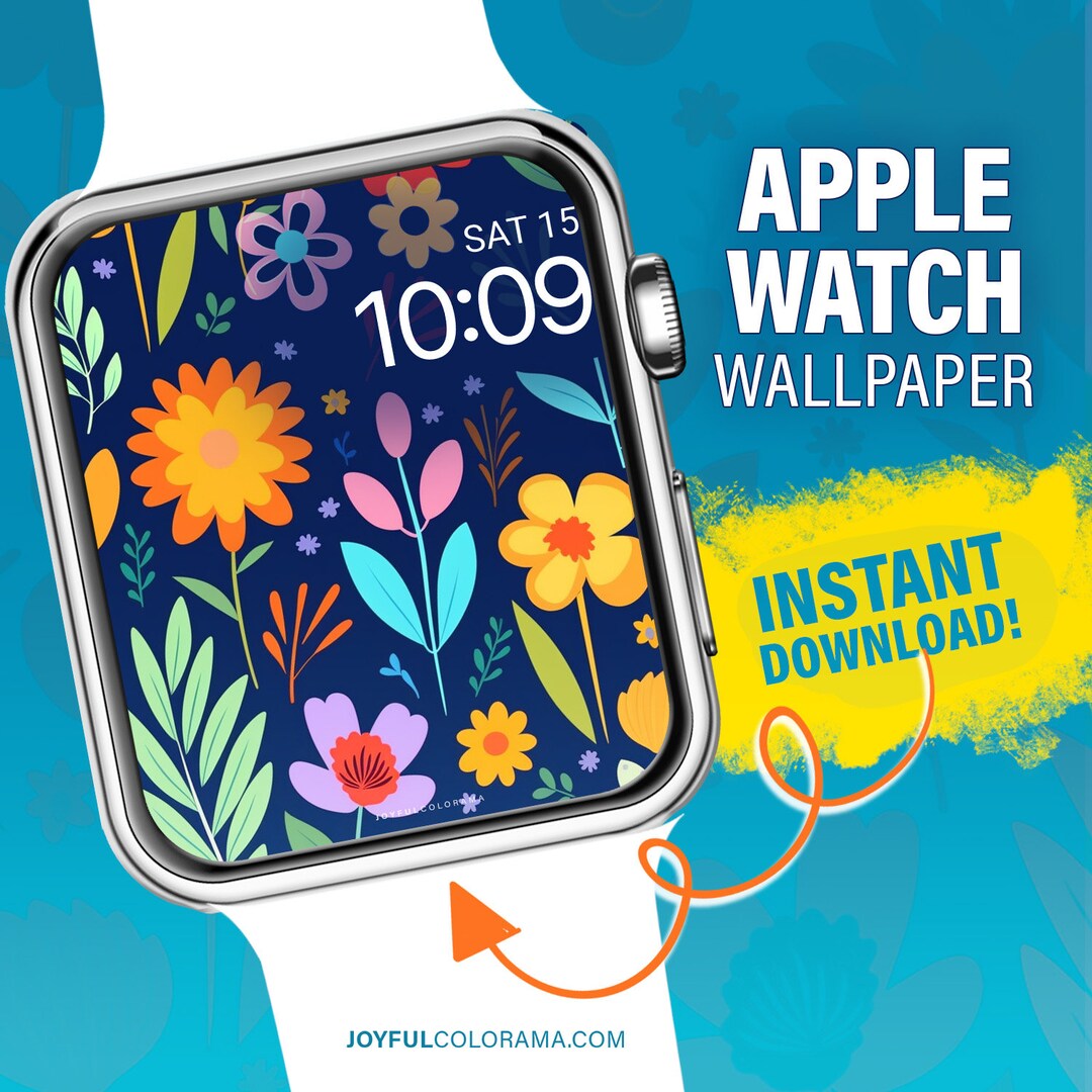Apple Watch Wallpaper With Colorful Flowers, an Instant Digital ...
