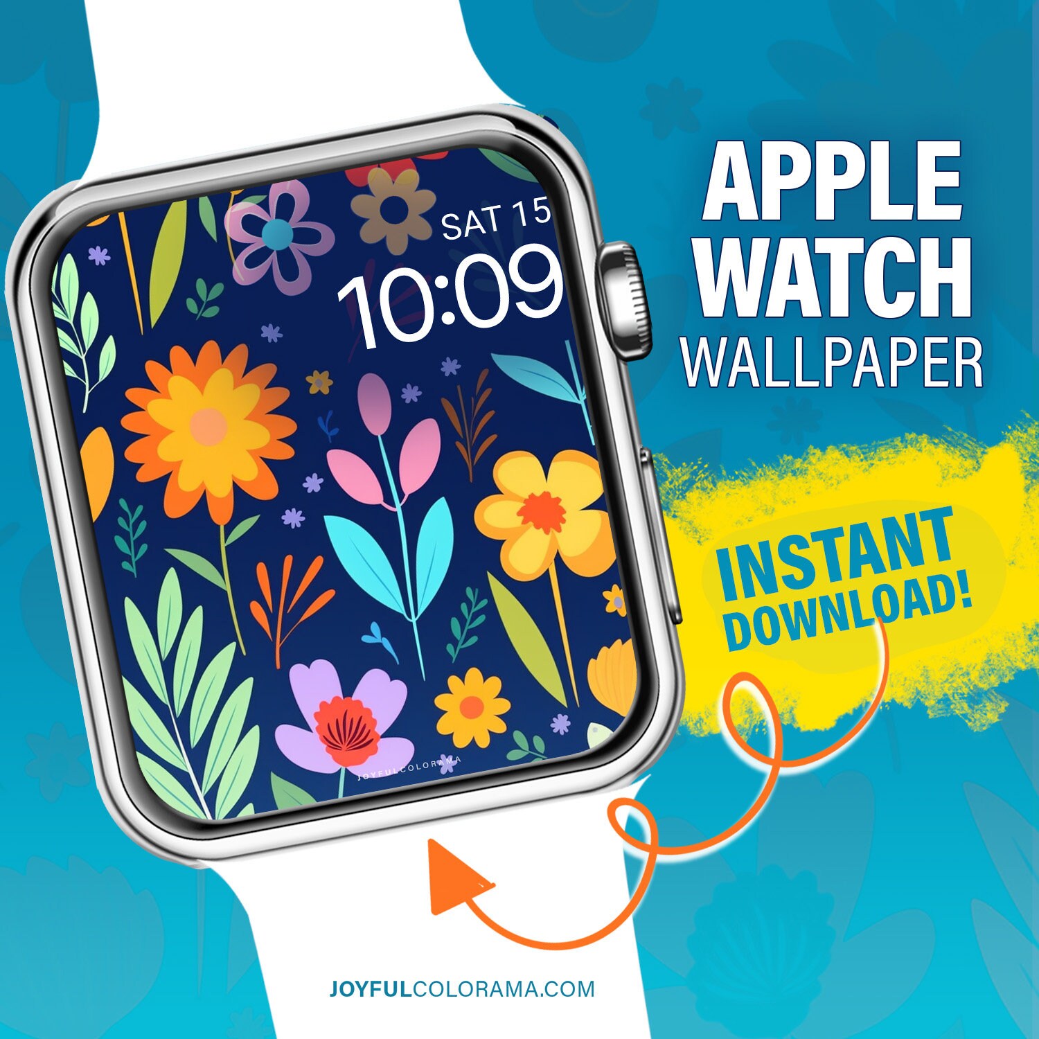 Apple Watch Wallpaper With Colorful Flowers, an Instant Digital ...