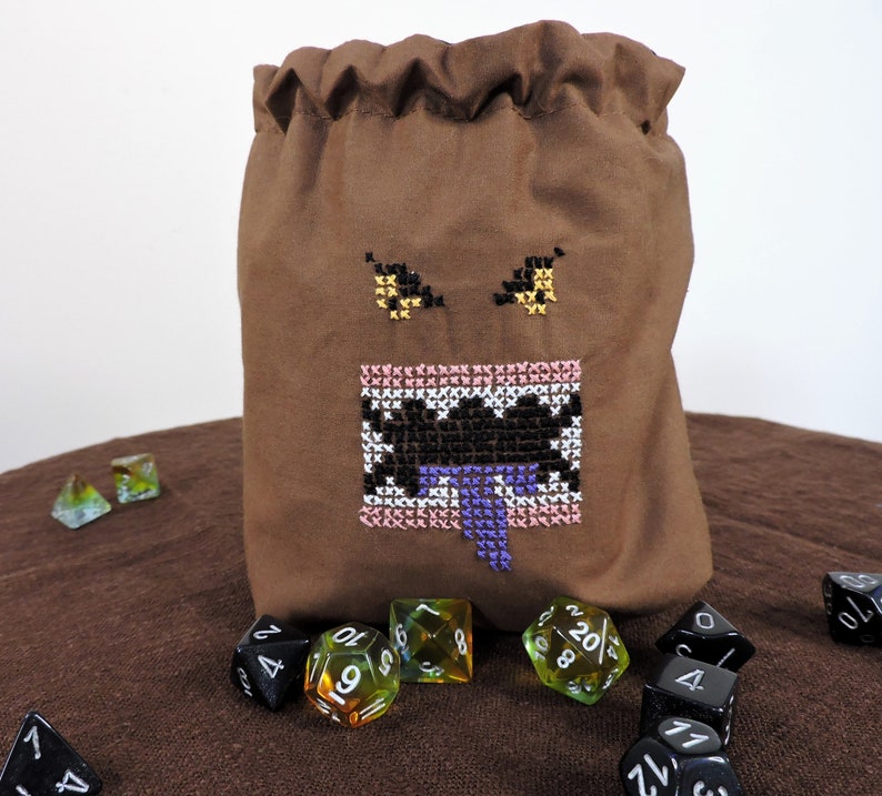 Mimic DND Dice Bags, Cross Stitch, Holds 20 Dice Sets, TTRPG, DND Gift - Etsy