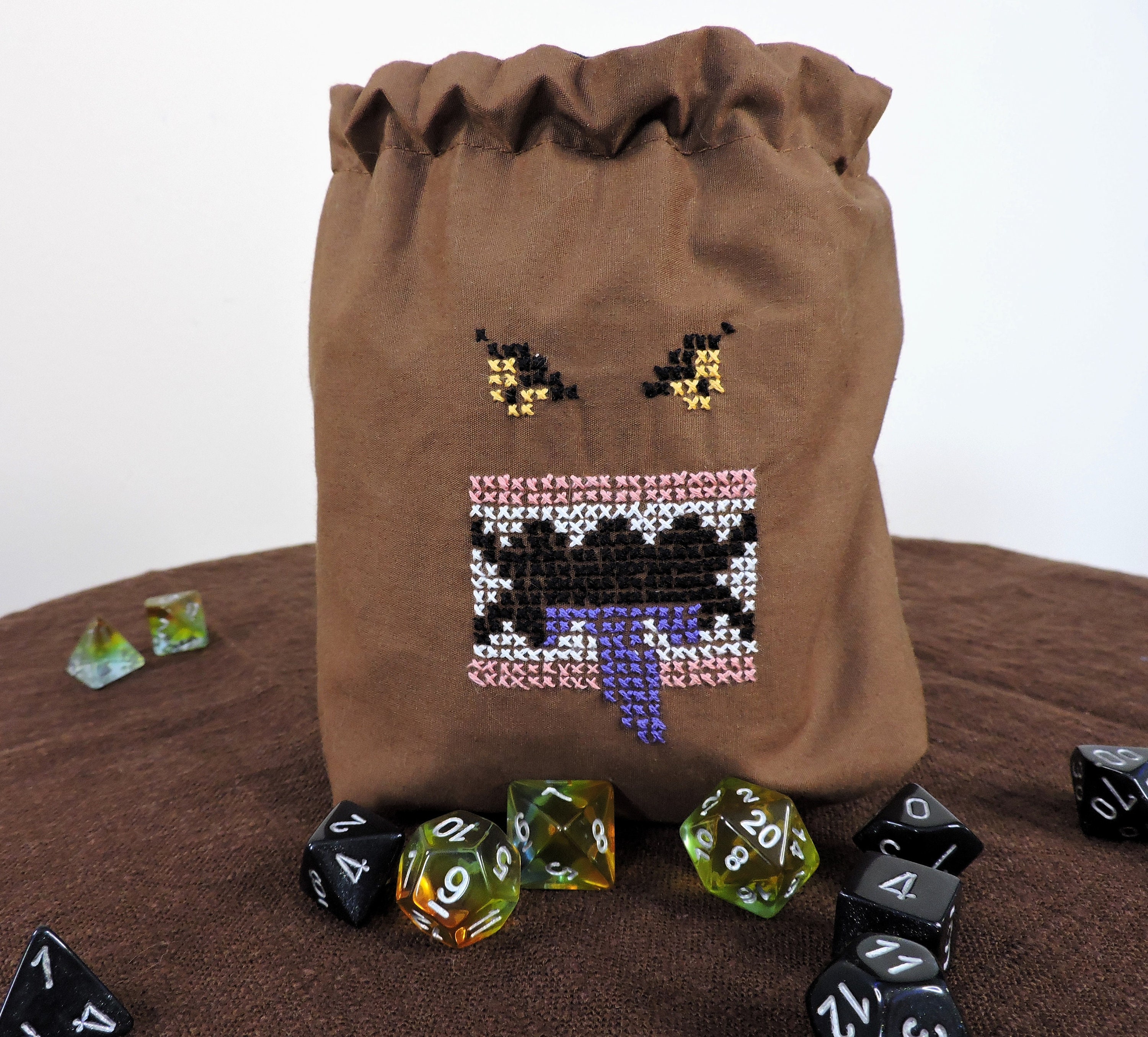 Mimic DND Dice Bags, Cross Stitch, Holds 20 Dice Sets, TTRPG, DND Gift ...