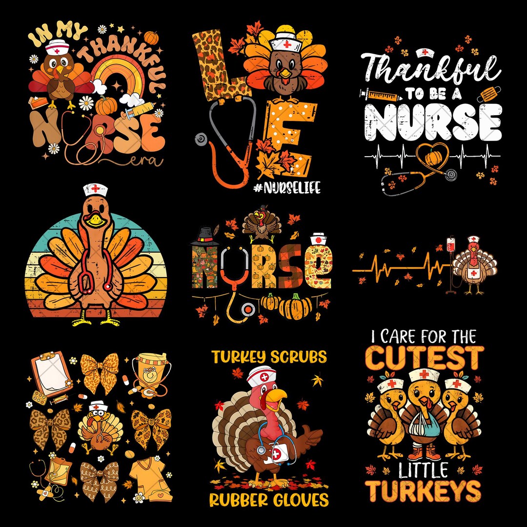 Thanksgiving Nurse PNG Bundle: Autumn Designs (digital Download) - Etsy