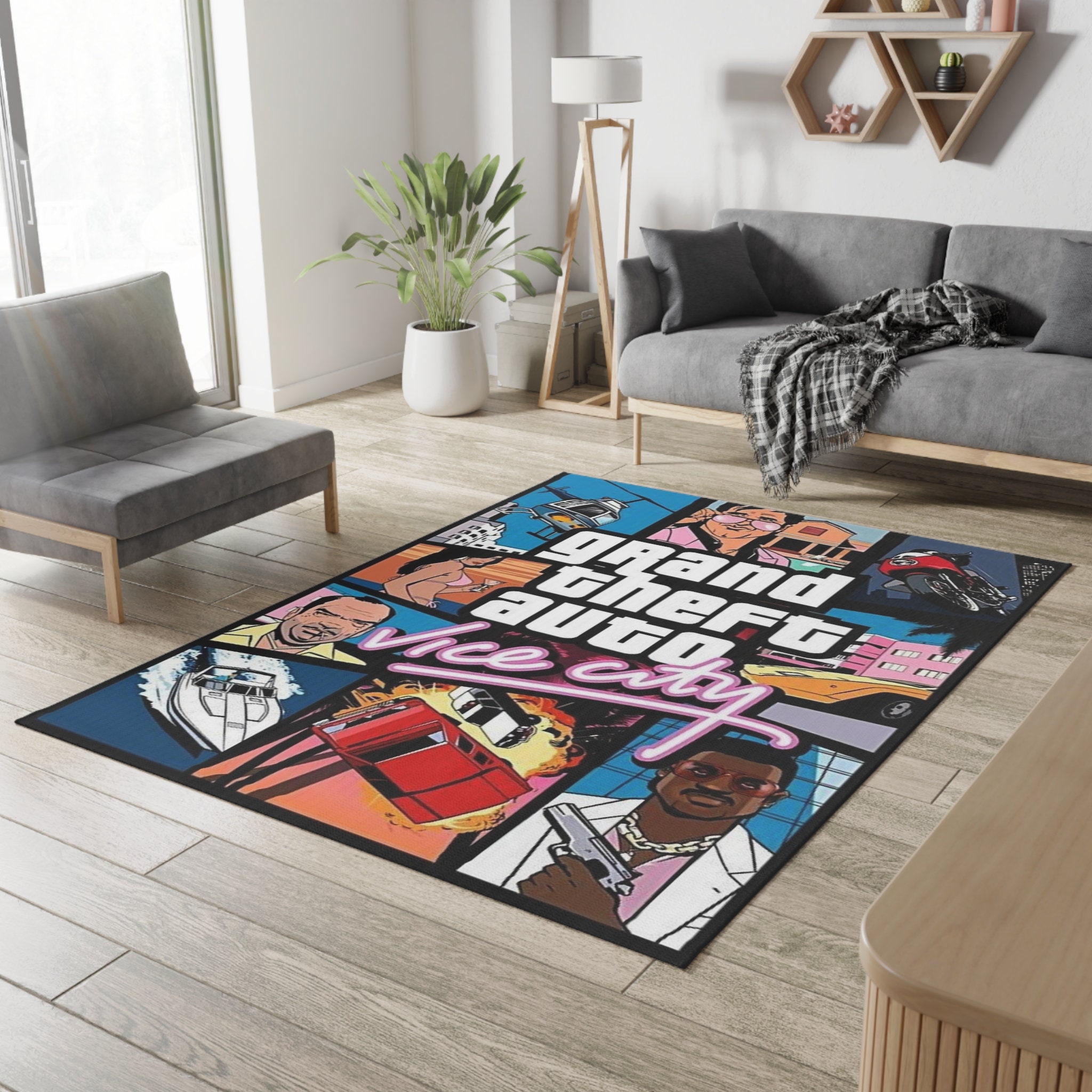Grand Theft Auto Vice City Rug Aesthetic Rugs Custom Rugs - Etsy