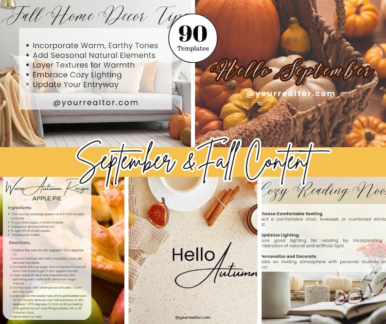 September Real Estate Social Media Templates: Fall Marketing (digital ...