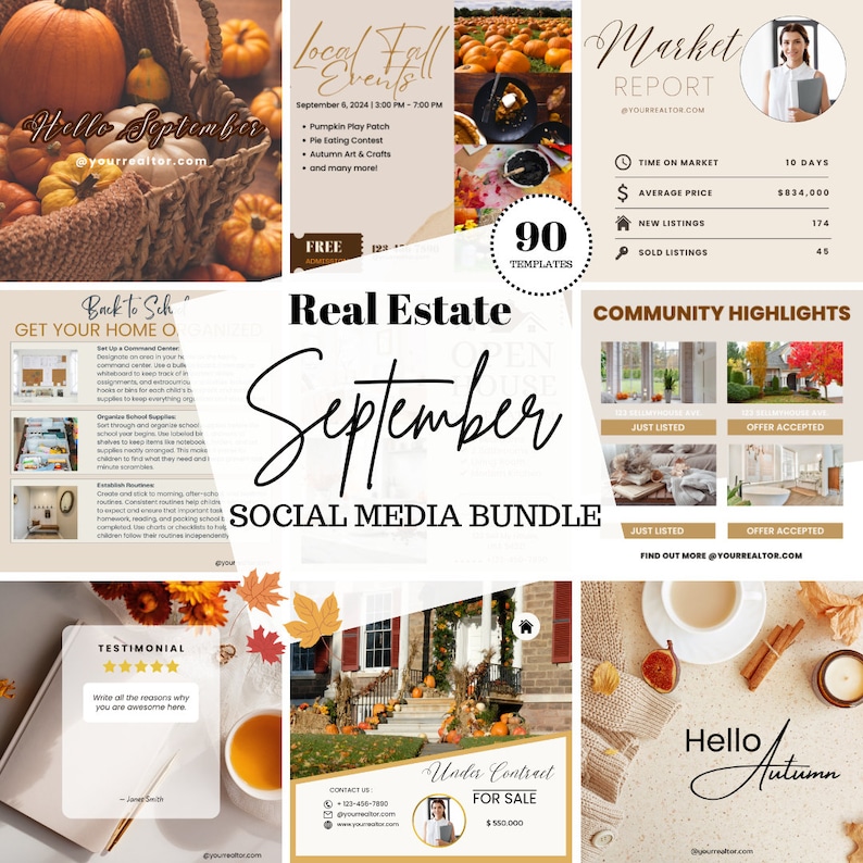 September Real Estate Social Media Templates: Fall Marketing (digital ...