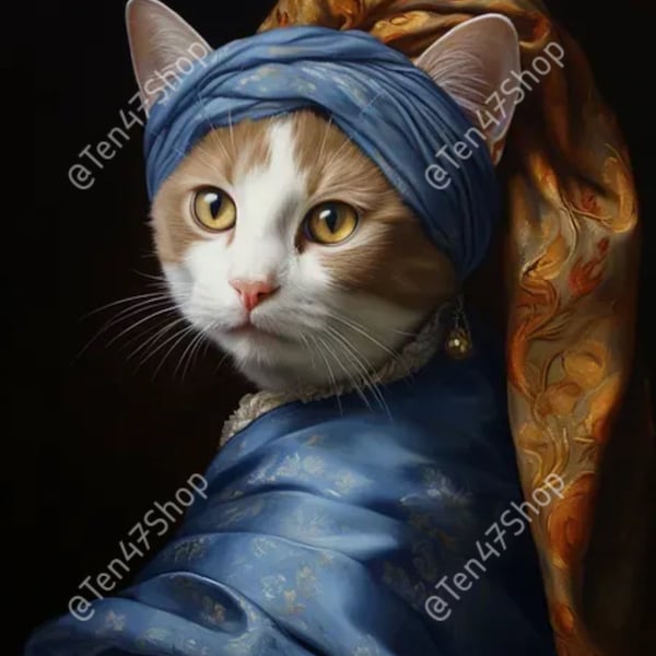 Cat in Famous Paintings - Etsy