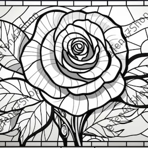 Floral Mosaic Coloring Pages, Ready to Print Coloring Page, Print From ...