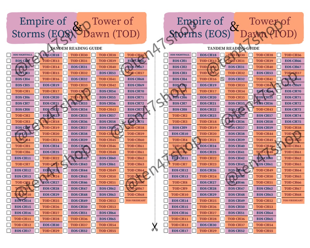 Throne of Glass Tandem Read Guide - Empire of Storms & Tower of Dawn - Etsy