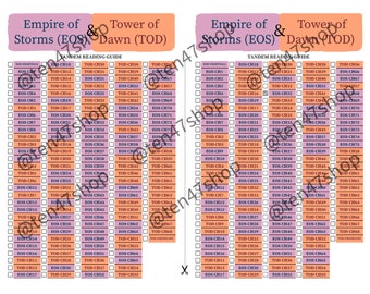 Printable Reading Guide for Throne of Glass Series and Tandem Read Guide + Checklist for Empire ...