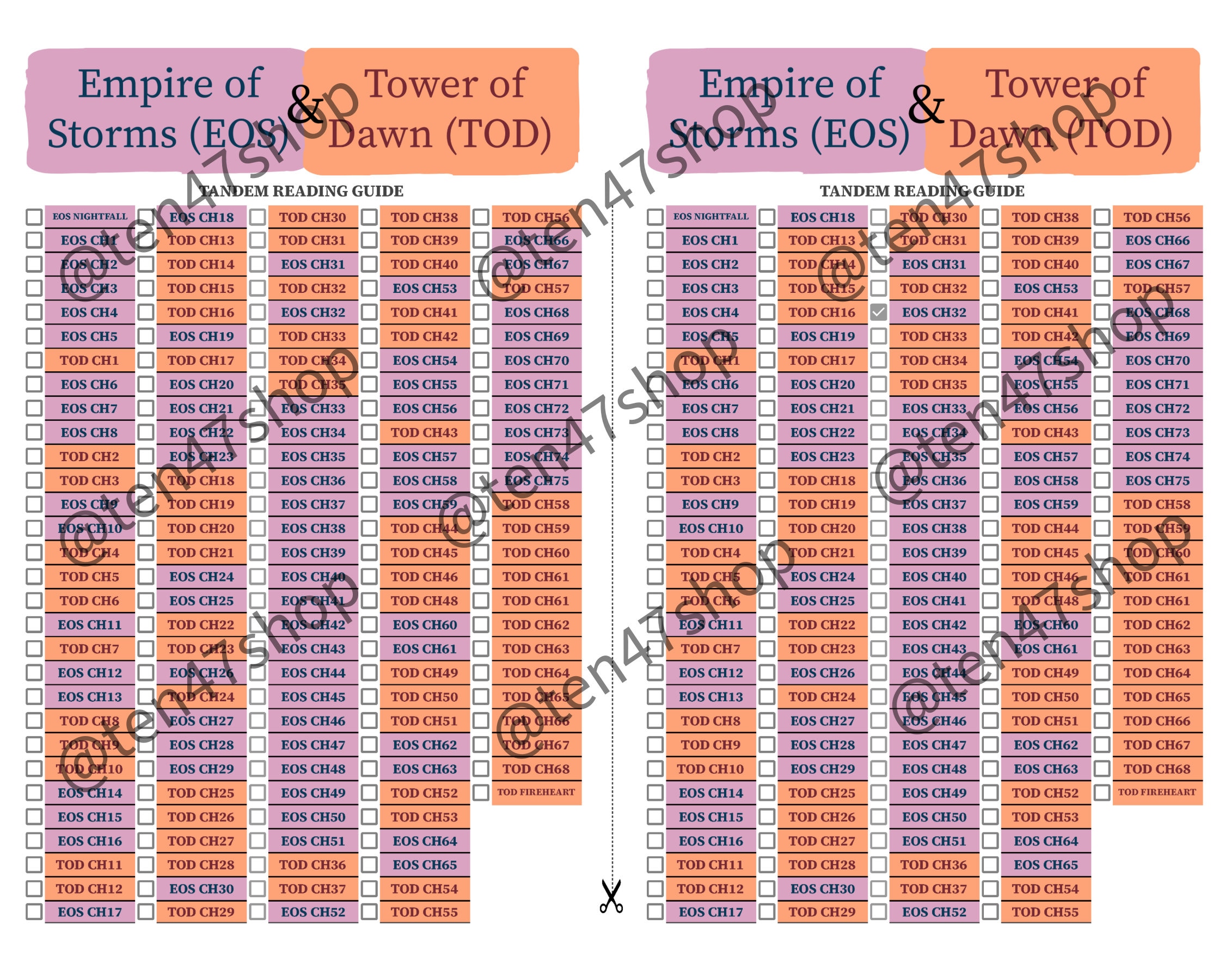 Throne of Glass Tandem Read Guide - Empire of Storms & Tower of Dawn - Etsy