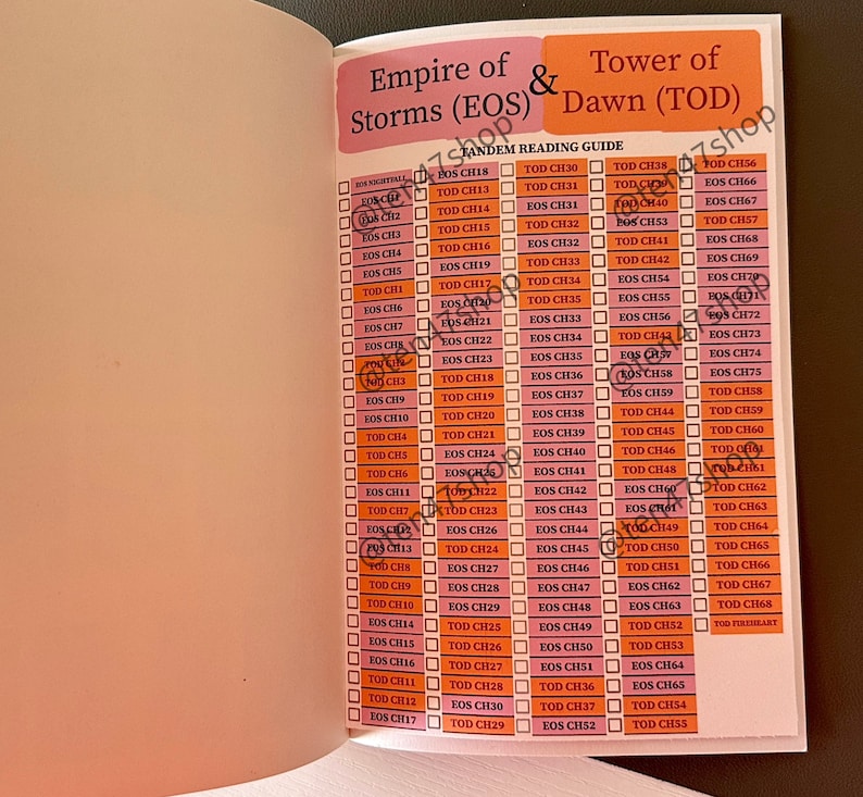 Throne of Glass Tandem Read Guide - Empire of Storms & Tower of Dawn - Etsy