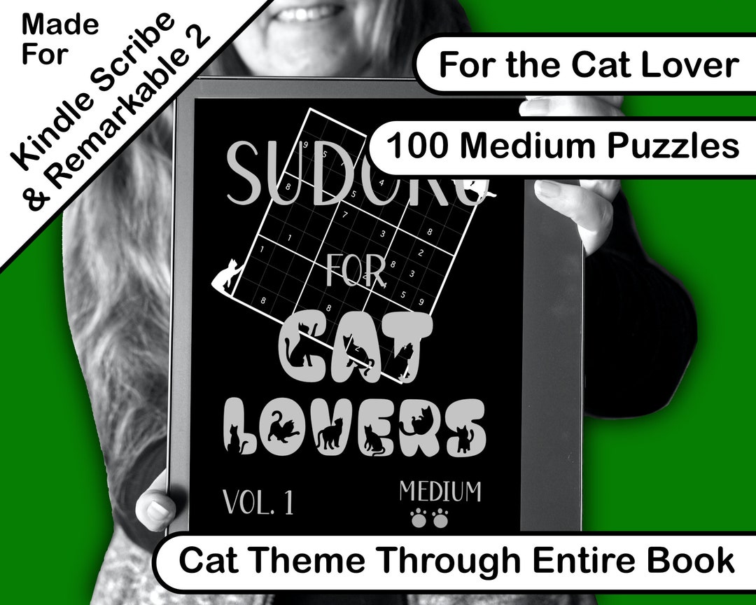 Sudoku Book for Cat Lovers, Medium, Created for Remarkable 2 and Kindle ...