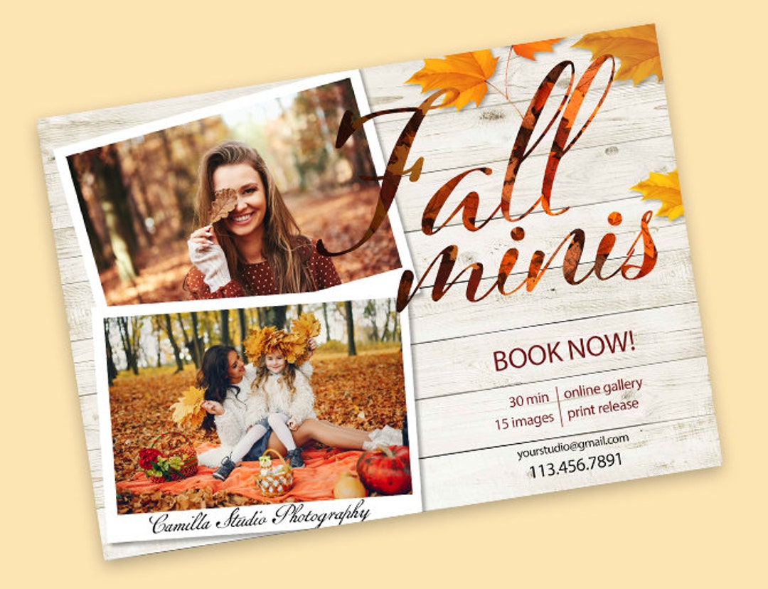 Fall Mini Session Photographer Template, Social Media Editable Promo ...