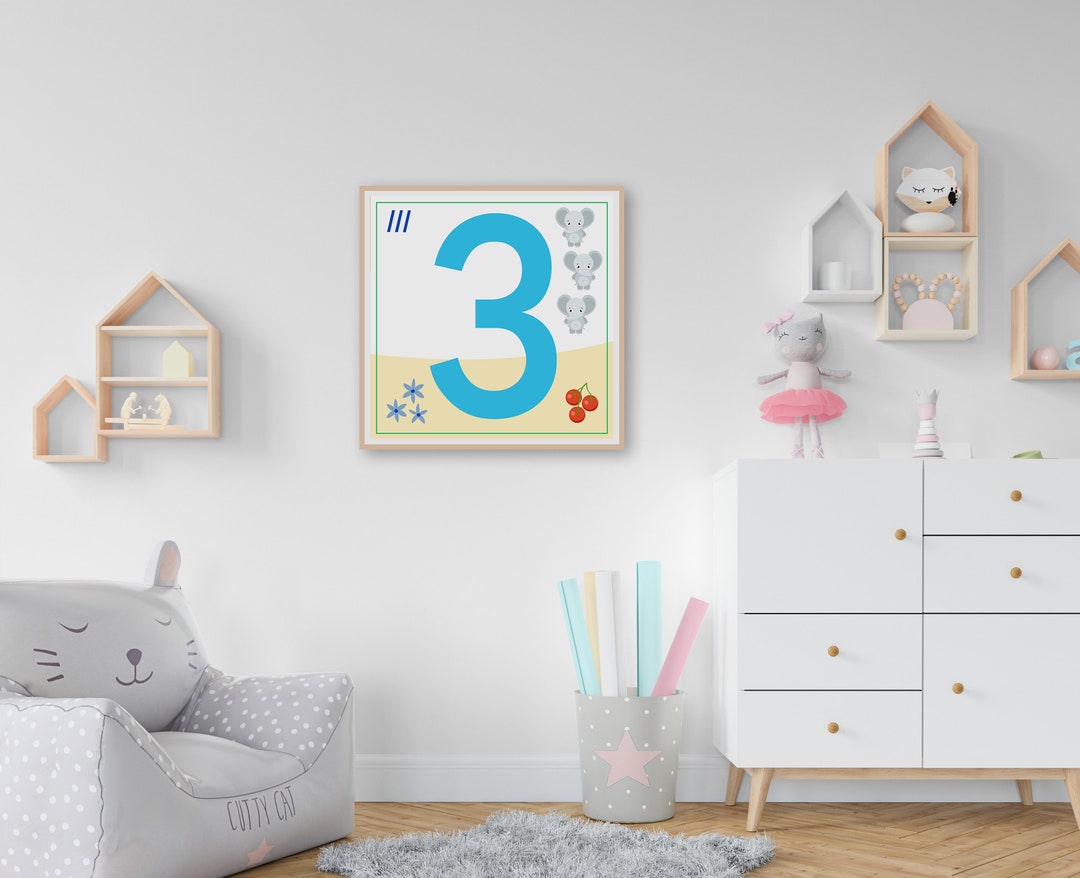 Printable Number Posters 1-10: Kids Educational Wall Art (digital ...