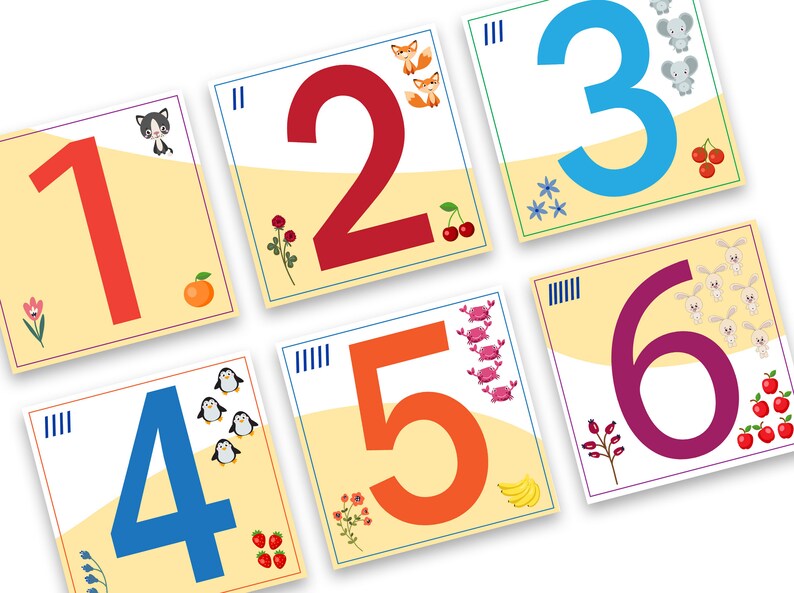 Educational Posters Numbers for Toddlers / Kids, Nursery, Instant ...