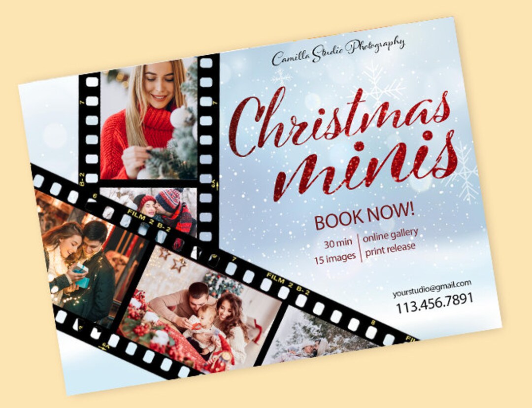 Christmas Mini Session Photographer Template, Social Media Editable ...