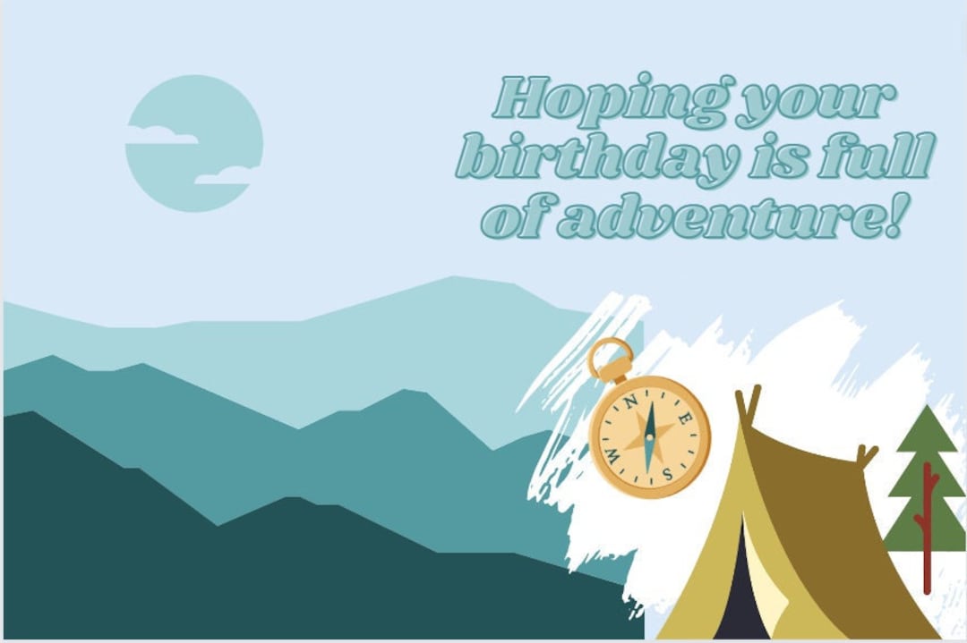Mountain Birthday Card Digital Download - Etsy